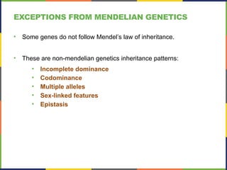 Non-Mendelian Genetics. Codominance, Incomplete Dominance, Sex-linked ...