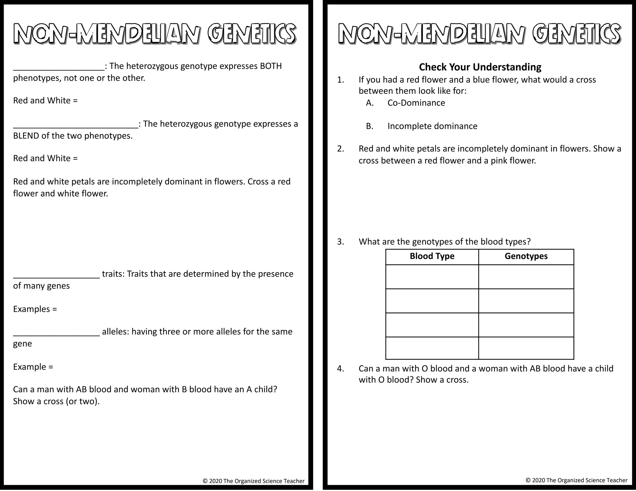 Non-Mendelian Genetics Notes - The Organized Science Teacher.pdf