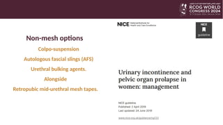 Non-Mesh surgery for Stress Urinary Incontinence | PPTX