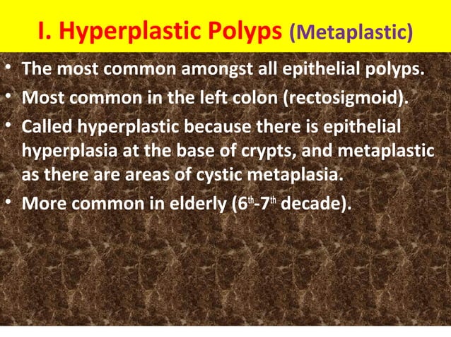 Non neoplasticColonic polyps | PPT | Digestive Disorders | Diseases and ...