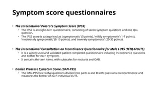 NON-NEUROGENIC MALE LUTS EAU Guidlines presentation | PPT