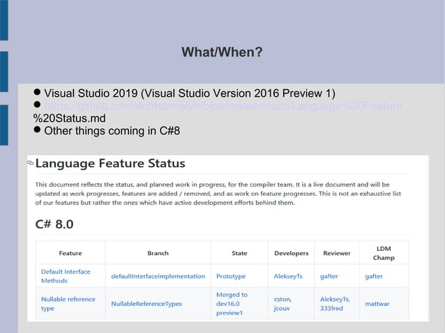 Non nullable reference types in C#8 | PPT