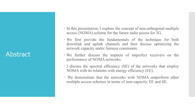 Non orthogonal multiple access | PPTX | Computer Networking | Computing