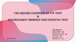 Non-parametric Tests in statistics chi-square and kolmogorov | PPTX