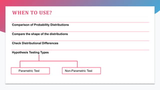 Non-parametric Tests in statistics chi-square and kolmogorov | PPTX