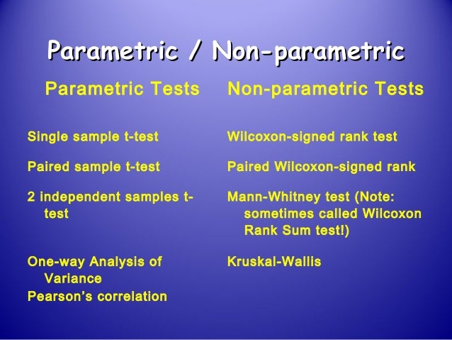 Non Parametric Methods