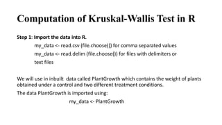 Kruskal Wallis Test in R | PPT