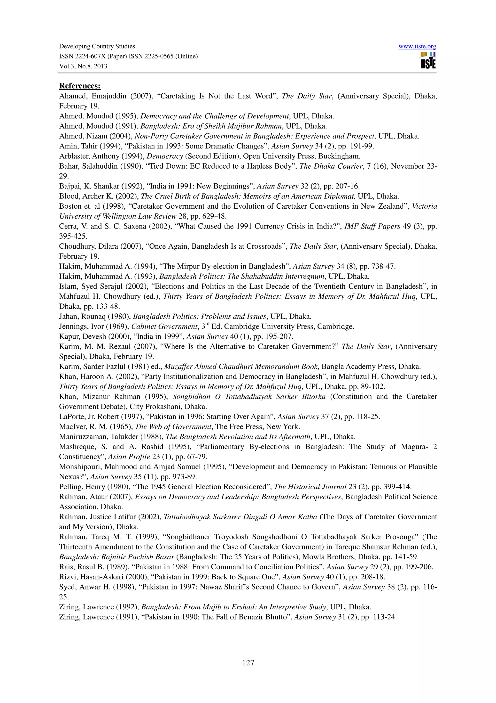 Non party caretaker government in bangladesh (1991-2001) | PDF