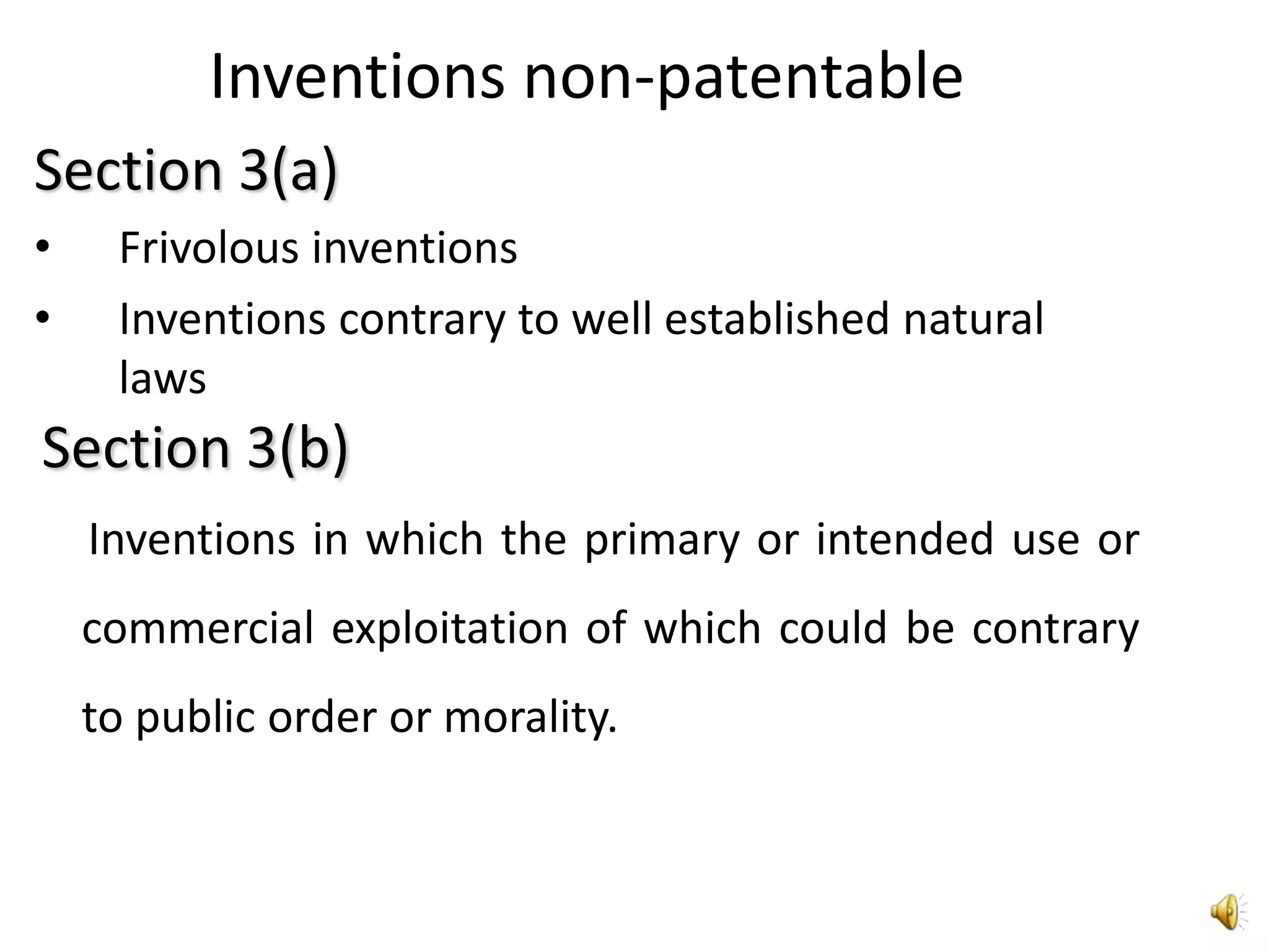 Non patentable inventions in india | PPTX