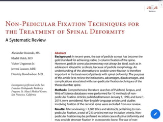 Non pedicular fixation techniques for the treatment of spine | PPTX