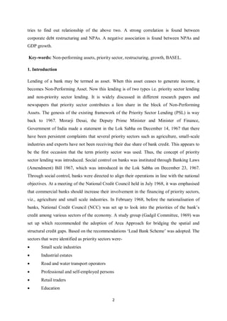 Non-Performing paper on business ideas of | PDF | Business Banking ...