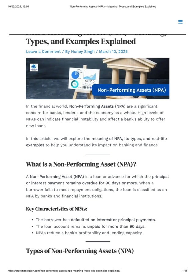 Non-Performing Assets (NPA) – Meaning, Types, and Examples Explained.pdf