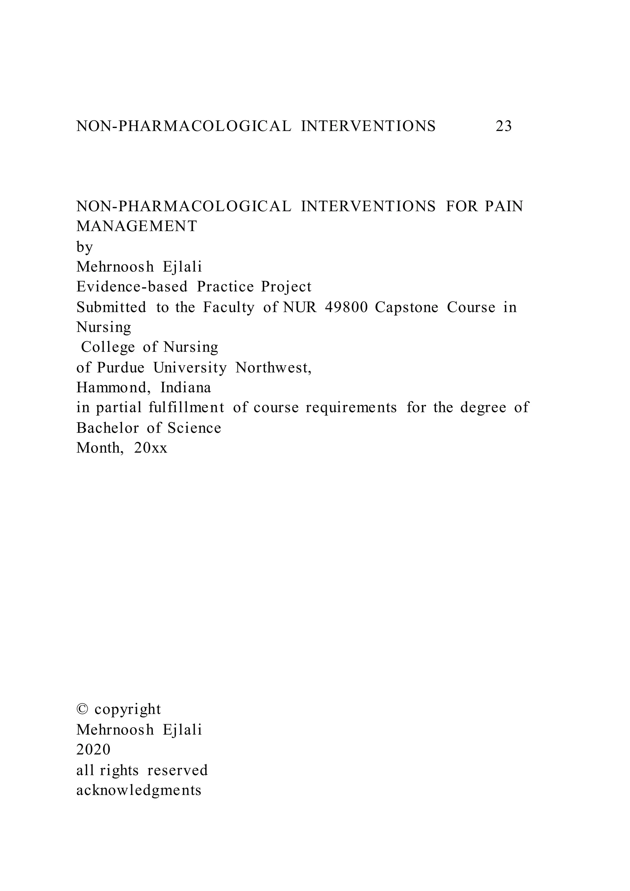NON-PHARMACOLOGICAL INTERVENTIONS 23NON-PHARMACOLOGICAL | PDF