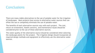 Non-potable water for use in irrigation systems | PPTX