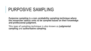 Non Probabilistic Sampling | PPT