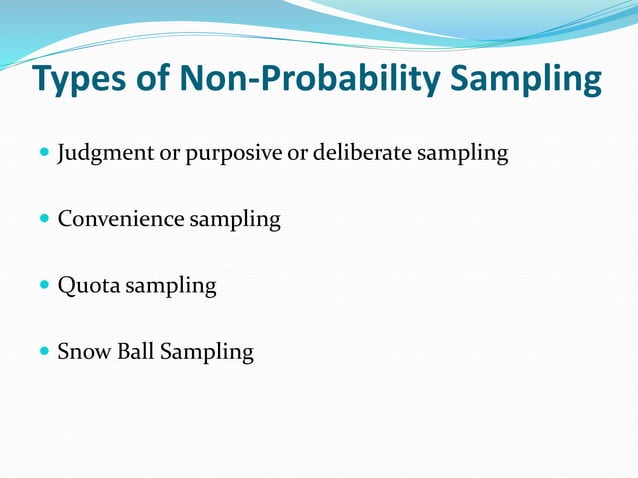 Non probability sampling | PPTX | Science