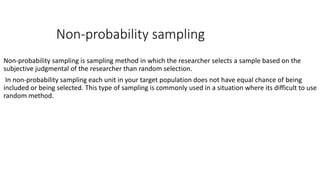 probability and Non-probability sampling | PPTX