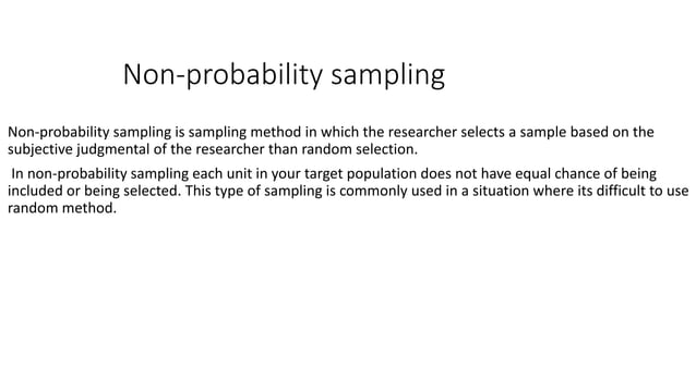 probability and Non-probability sampling | PPTX