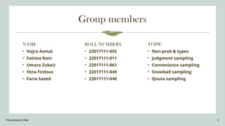 Non-probability sampling. Whats sampling | PPT