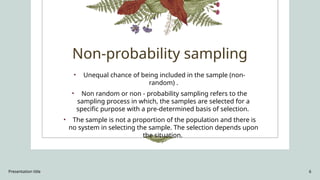 Non-probability sampling. Whats sampling | PPT