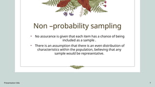 Non-probability sampling. Whats sampling | PPT
