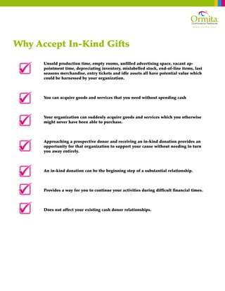 In-Kind Donations and Non-Profit Organisations | PDF