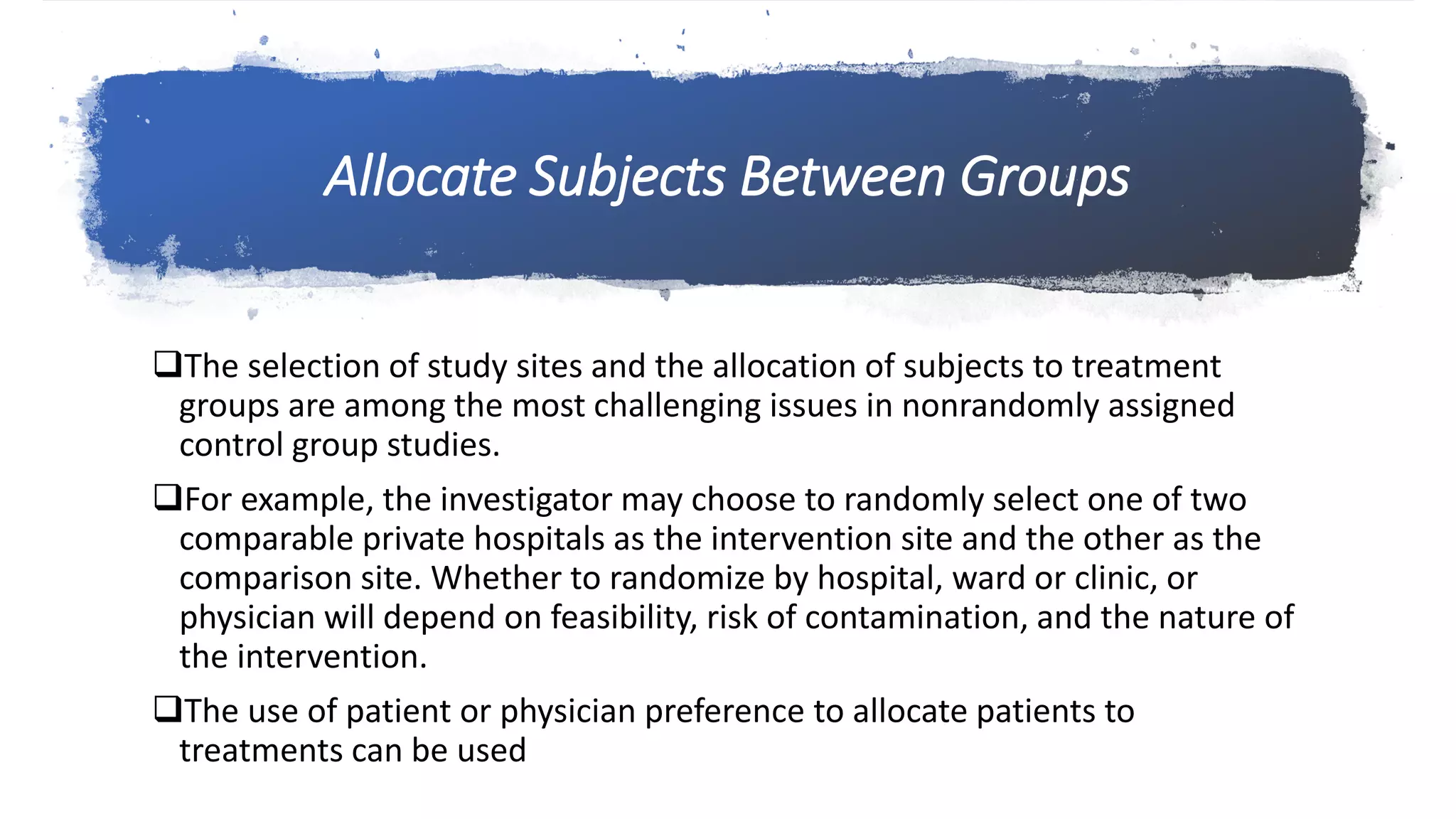 Non randomized controlled trial | PPTX