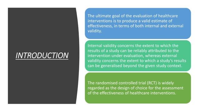 Non randomized controlled trial | PPTX | Medical Health