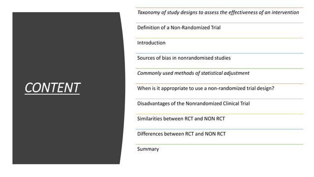 Non randomized controlled trial | PPTX | Medical Health