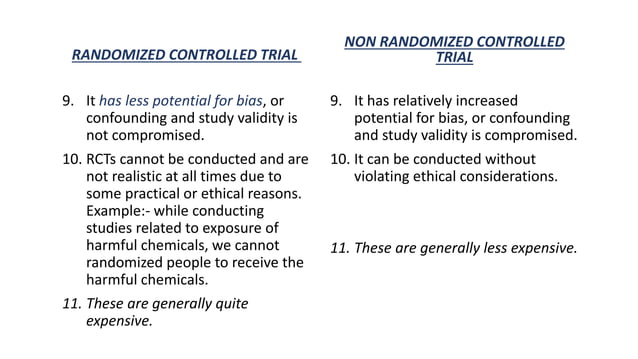 Non randomized controlled trial | PPTX | Medical Health