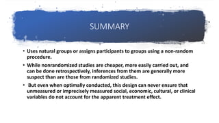 Non randomized controlled trial | PPTX