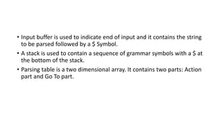 Non- Recursive Predictive Parsing.pptx | Programming Languages | Computing