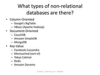 Non Relational Databases | PPT
