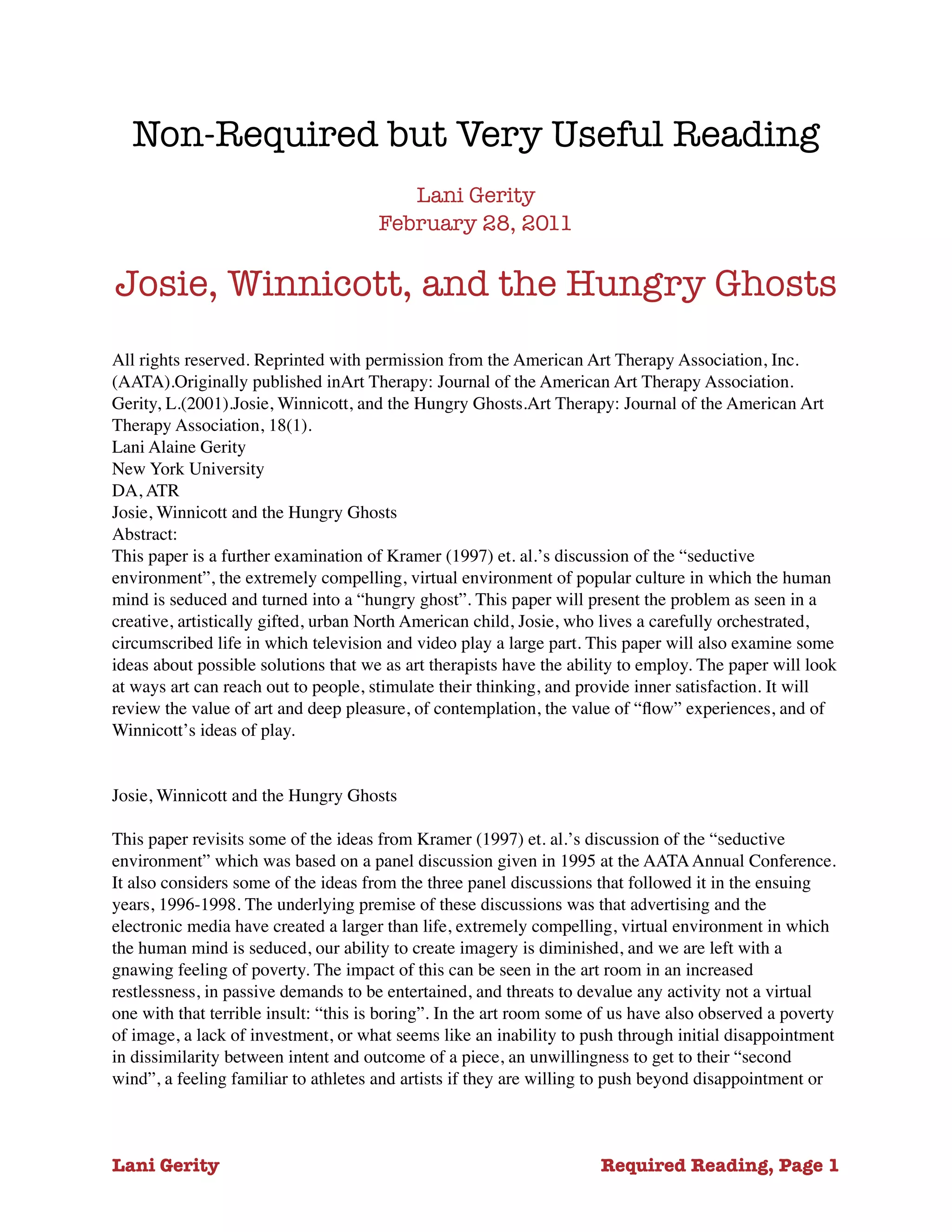 Two art therapy articles | PDF
