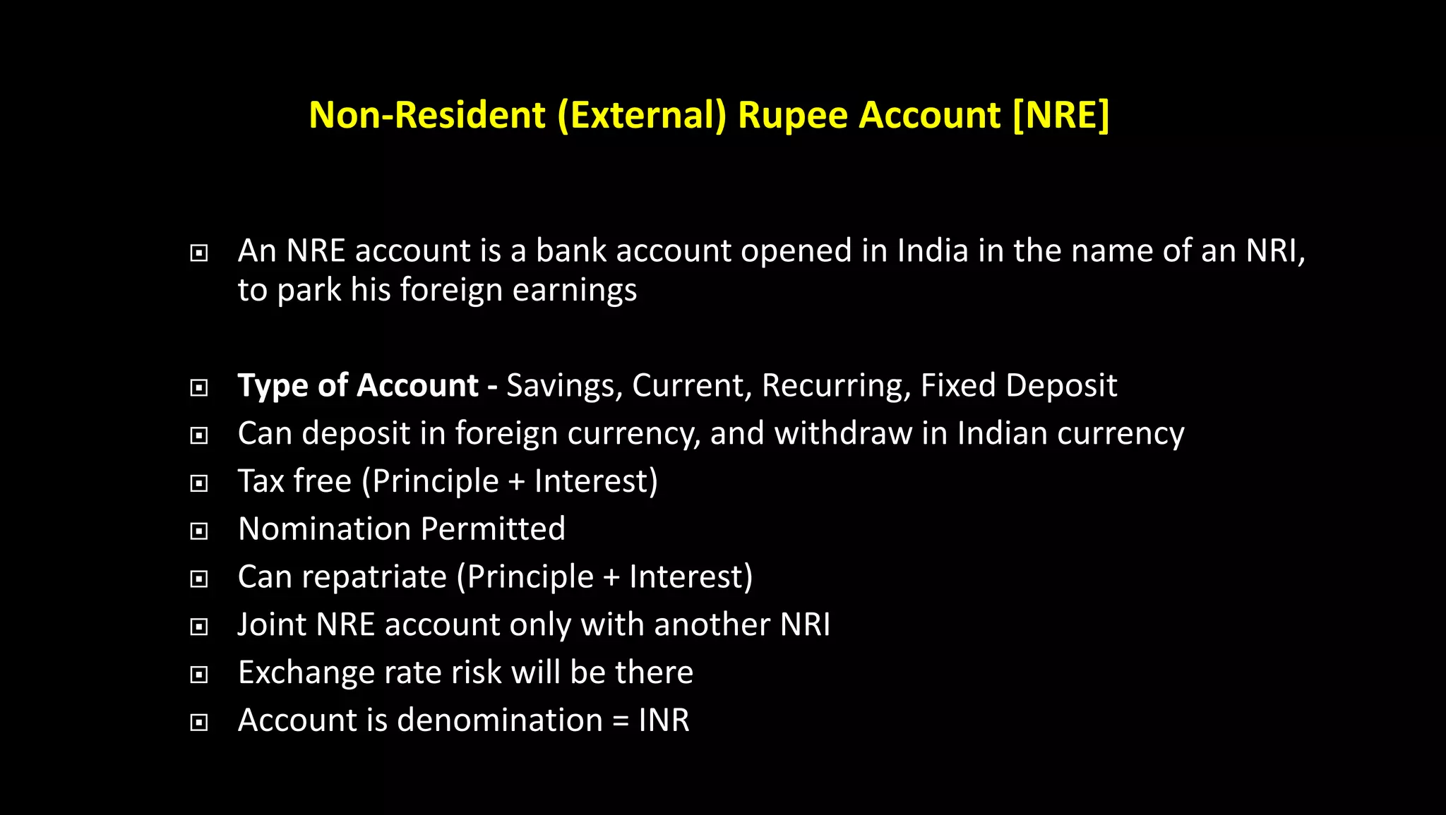 Non Resident Accounts | PPTX