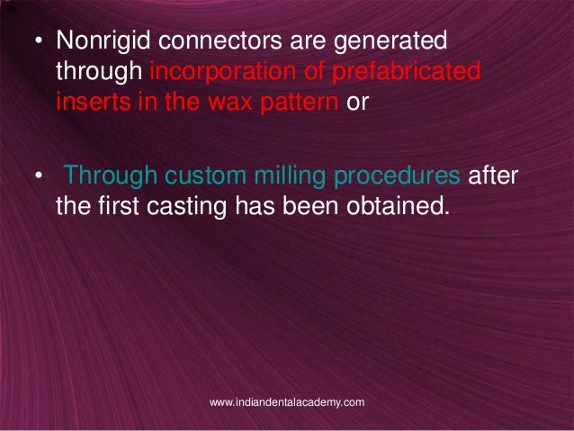 Non rigid connectors in fixed prosthesis / cosmetic dentistry training