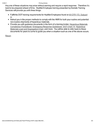 Non Routine Shipments of HazMat | PDF