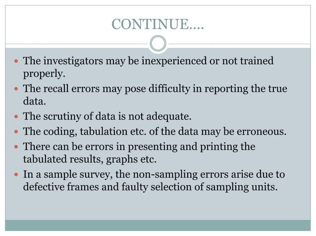 Non sampling error | PPT