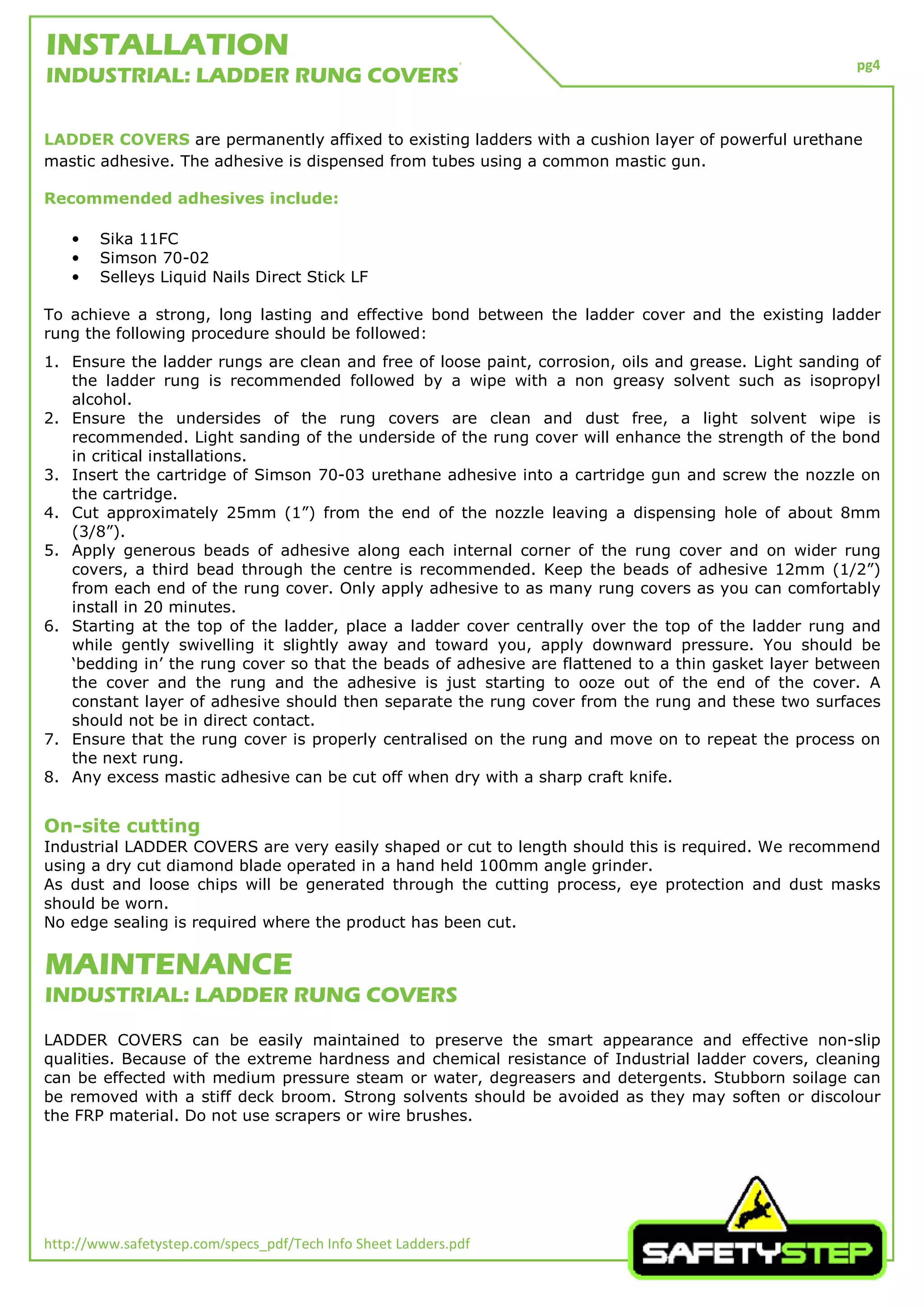 Non Slip Ladder Rung Covers | PDF