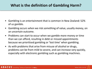 Non-specialist Gambling Harm Minimisation Services Training | PPT