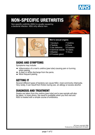 Non Specific Urethritis | PDF | Medical Health