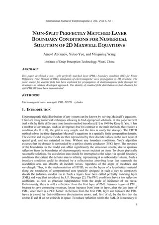 Non-split Perfectly Matched Layer Boundary Conditions for Numerical Solution of 2D Maxwell ...