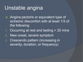 Non st elevation myocardial infarction and unstable angina | PPTX
