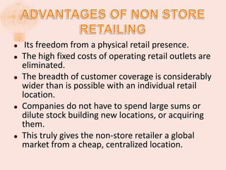 Non Store Based Retailing Final | PPTX