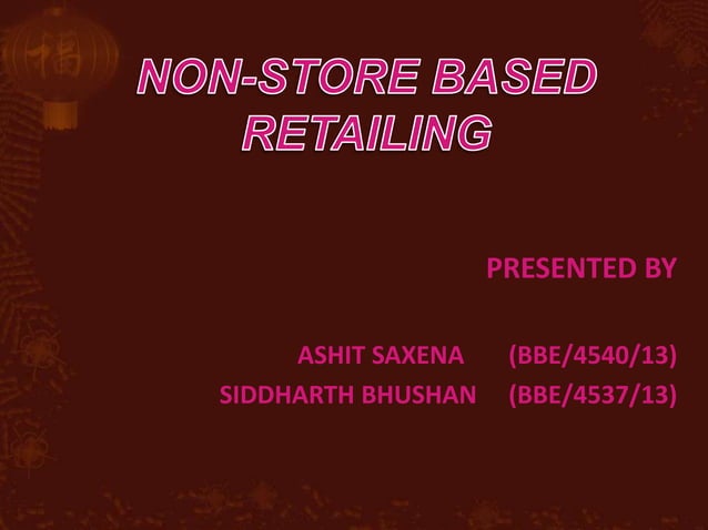 Non store retailing | PPTX