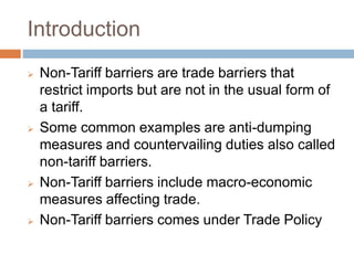 Non - tariff barriers | PPTX