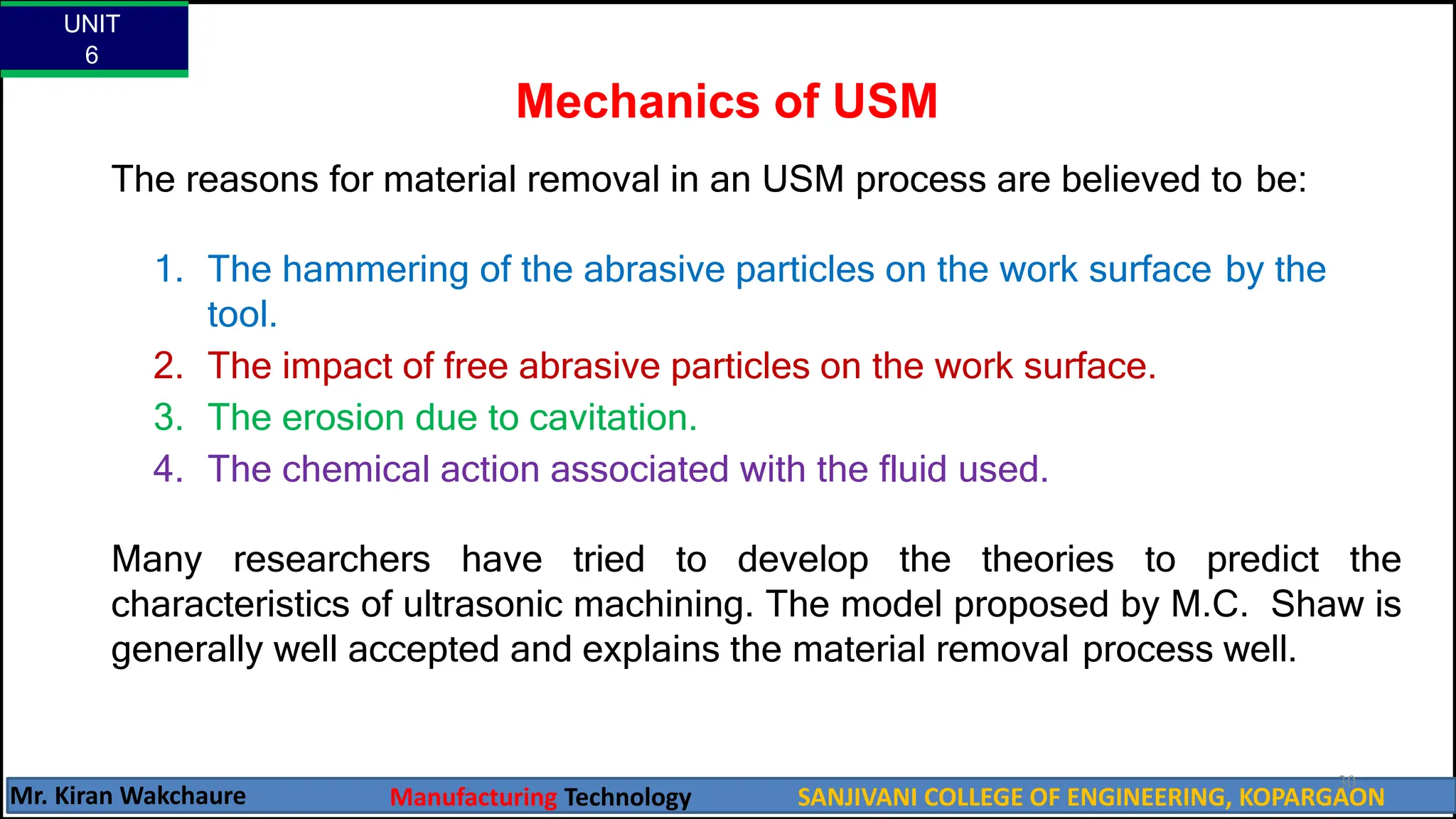 Advanced Manufacturing Processes UG Program | PPTX