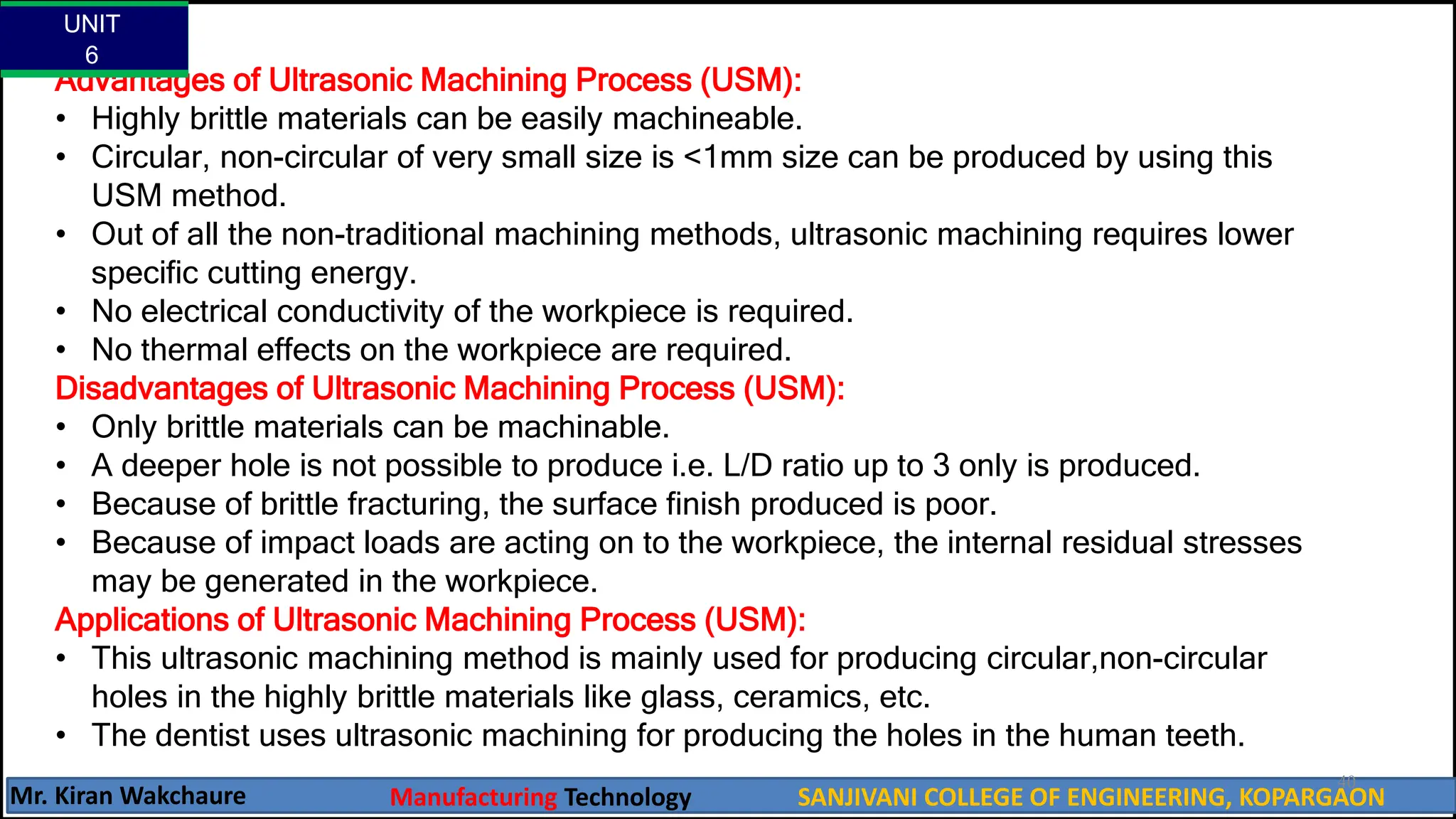 Advanced Manufacturing Processes UG Program | PPTX