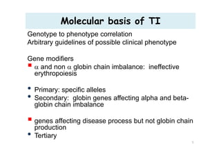 Non transfusion dependent thalassemias beta-thalassemia intermedia and ...