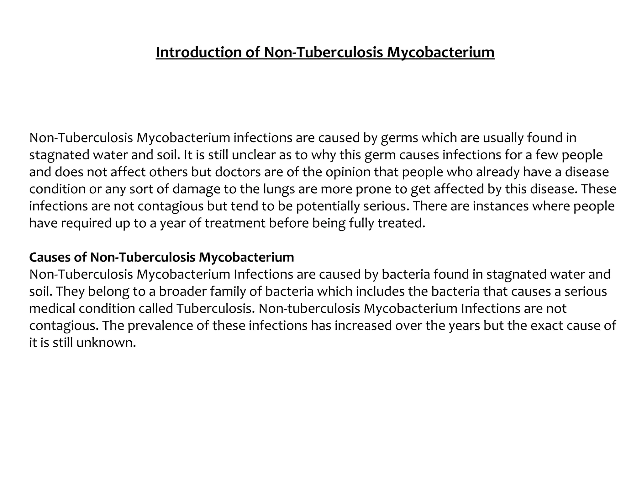 Non tuberculosis mycobacterium | PPT